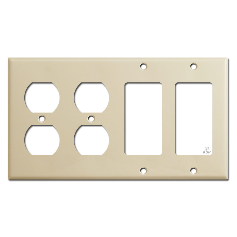 2 Decor 2 Duplex Outlet Cover Plate - Ivory | Kyle Switch Plates