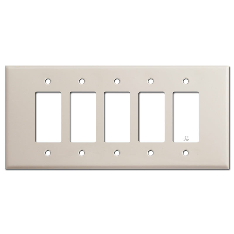 Oversized 5 Decor Rocker GFCI Wall Plate Cover - Light Almond