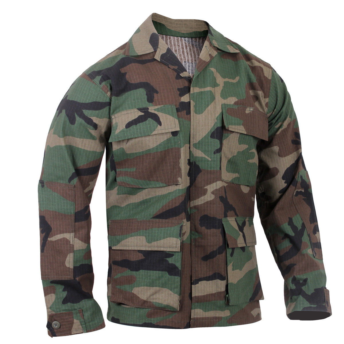 Shop Woodland Camo Ripstop Cotton BDU Jackets- Fatigues Army Navy Gear