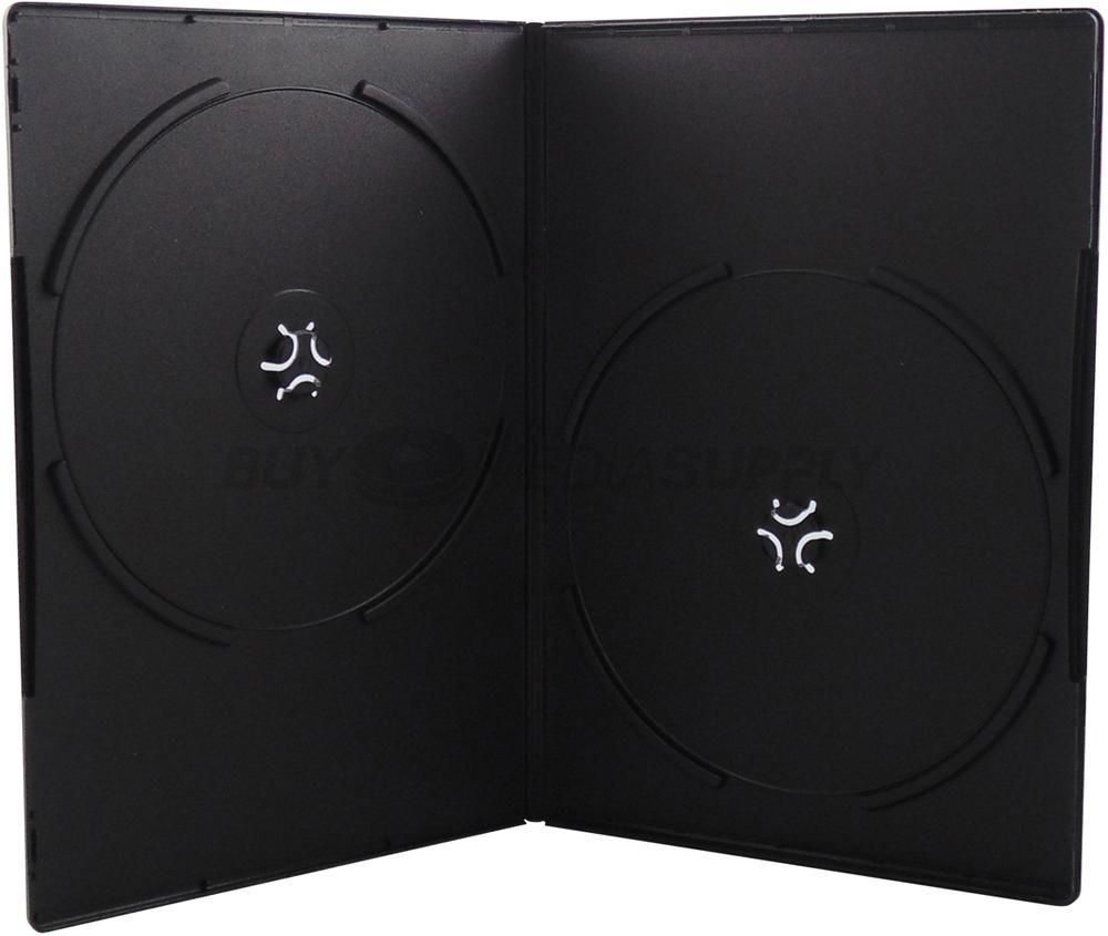 7mm Slimline Black Double 2 Discs DVD Case - BuyMediaSupply.com