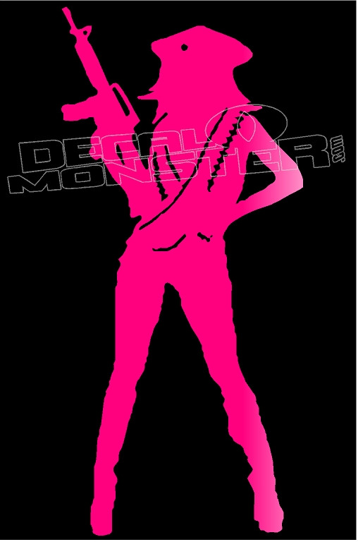 Hot Girl Shooter 1 Decal Sticker - DecalMonster.com