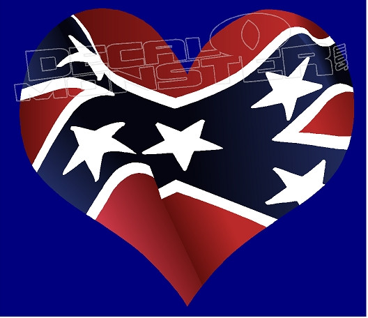 Confederate Rebel Flag Heart Love 1 Decal Sticker DM - DecalMonster.com