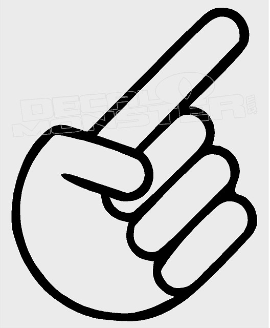 Finger Pointing Silhouette Decal Sticker DM - DecalMonster.com