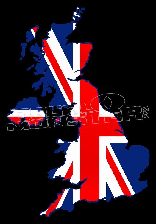 Great Britain Country Outline Decal Sticker - DecalMonster.com