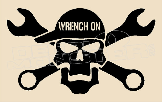 Mechanic Wrench On Decal Sticker - DecalMonster.com