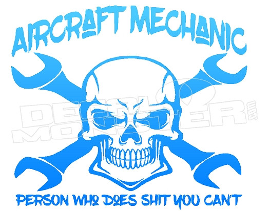 Aircraft Mechanic Skull Wrench Crossbones 1 Decal Sticker DM ...