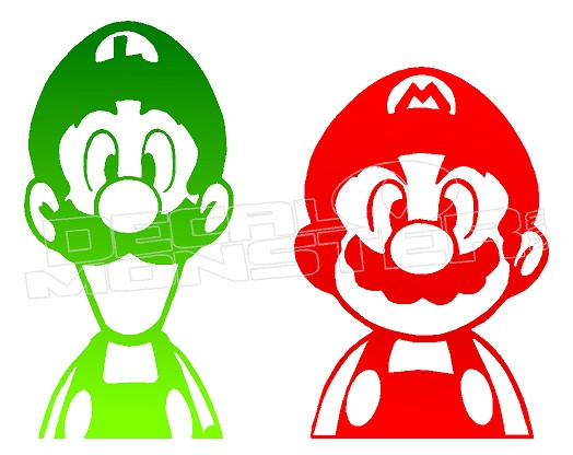 Video Game Mario And Luigi Silhouette Decal Sticker Dm