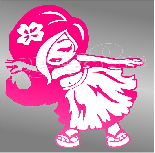 Young Girl Hula Dancer Decal Sticker - DecalMonster.com