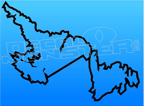 Newfoundland and Labrador Province Outline 1 Decal Sticker ...