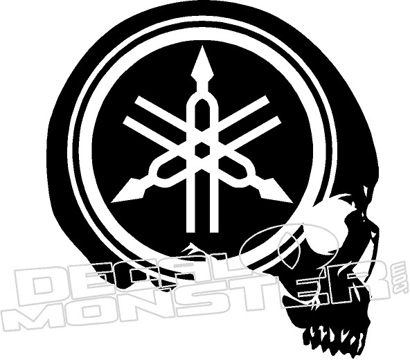 Yamaha Logo Skull Motorcycle Decal Sticker - DecalMonster.com