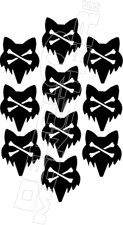 Fox Head Crossbones Decal Sticker - DecalMonster.com