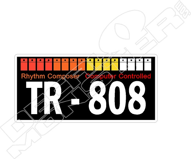 TR-808 Roland Rhythm Composer Computer Controlled Decal Sticker ...