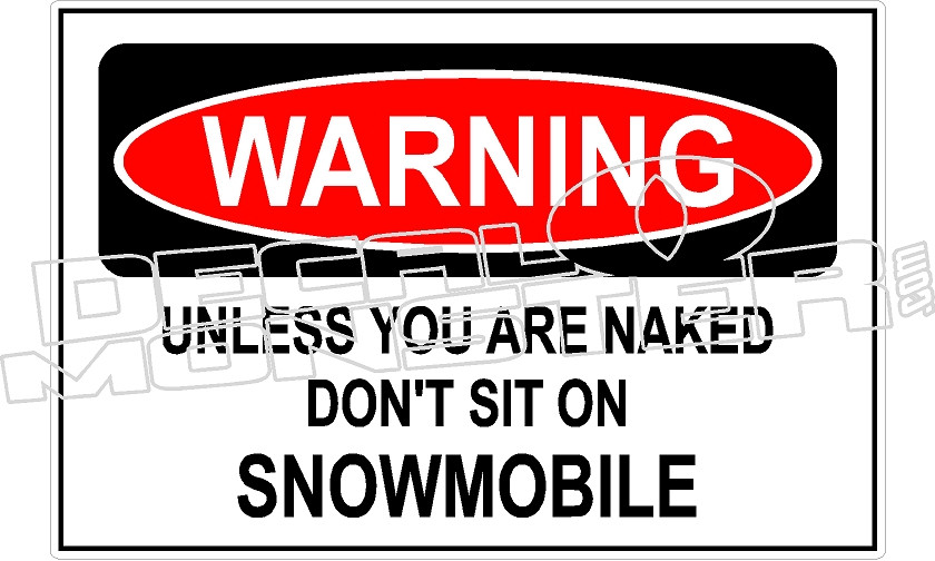 Warning Snowmobile - Sled Decal - DecalMonster.com