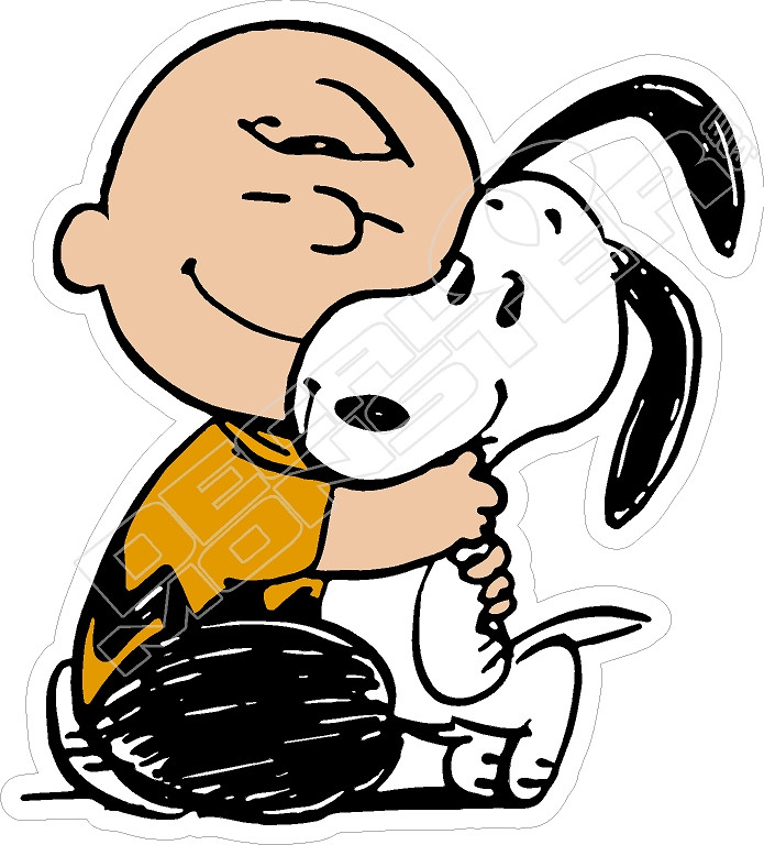 Charlie Brown Snoopy Hug Decal Sticker - DecalMonster.com