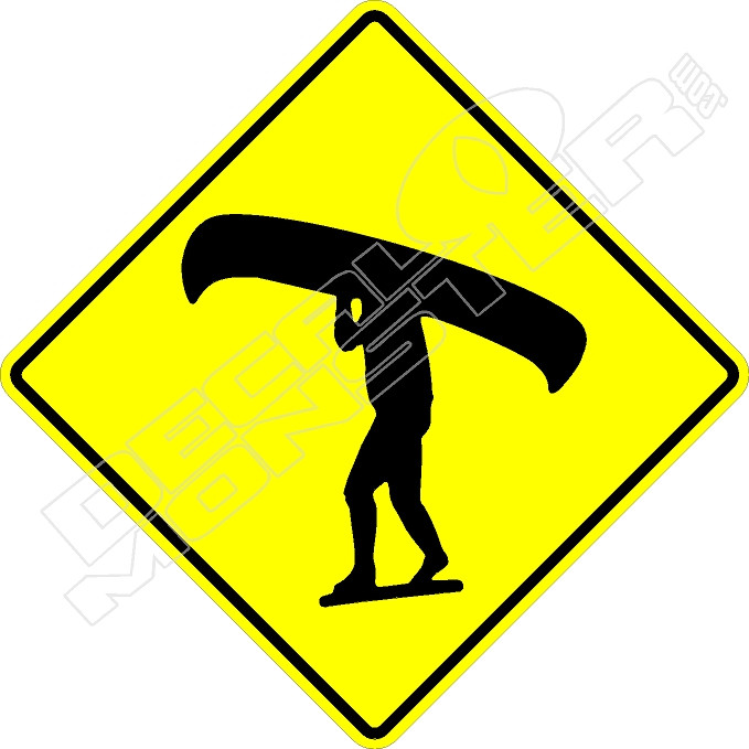 Canoe Head Camping Sign Decal Sticker - DecalMonster.com