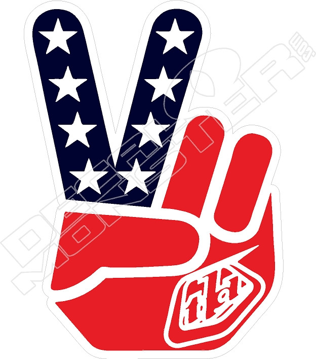 TLD Troy Lee Designs Peace Sign Motorcycle Decal Sticker - DecalMonster.com