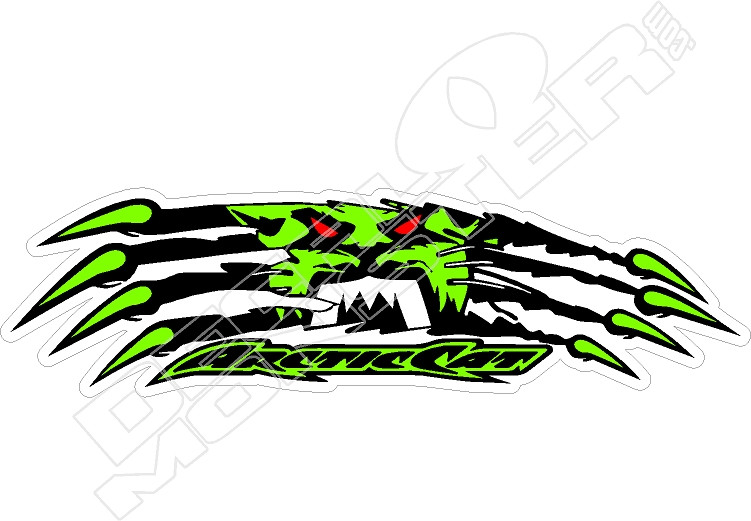 Arctic Cat Logo Tearing Through Sled Decal Sticker - DecalMonster.com