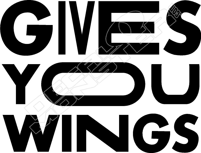 Gives You Wings Red Bull Wording Decal Sticker - DecalMonster.com