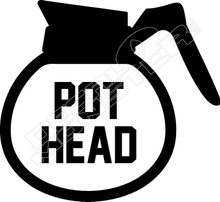 Pot Head Coffee Weed Decal Sticker - DecalMonster.com
