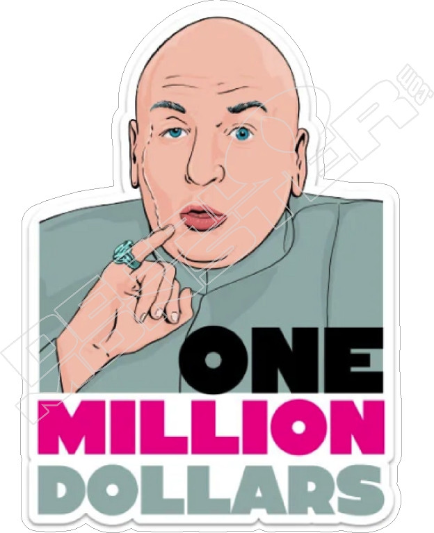 Austin Powers One Million Dollars Movie Decal Sticker - DecalMonster.com