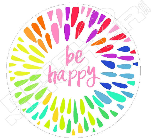 Be Happy Drips Decal Sticker - DecalMonster.com