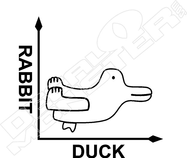 Rabbit Duck Illusion Decal Sticker - DecalMonster.com