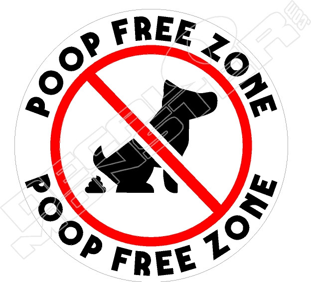Poop Free Zone Decal Sticker - DecalMonster.com