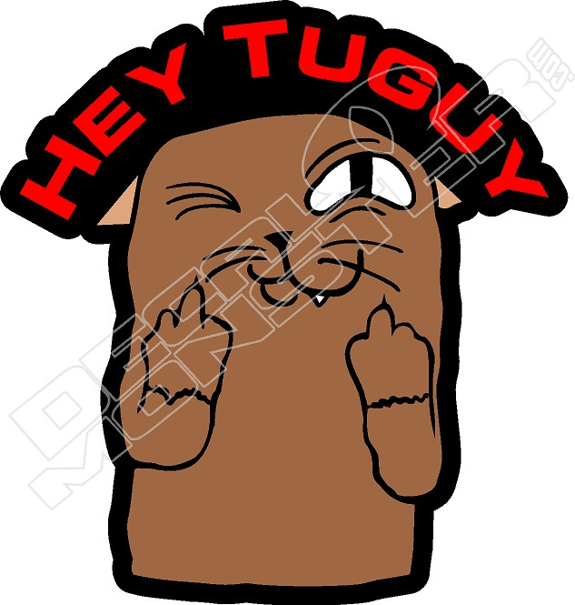 Hey Tuguy Finger Decal Sticker - DecalMonster.com