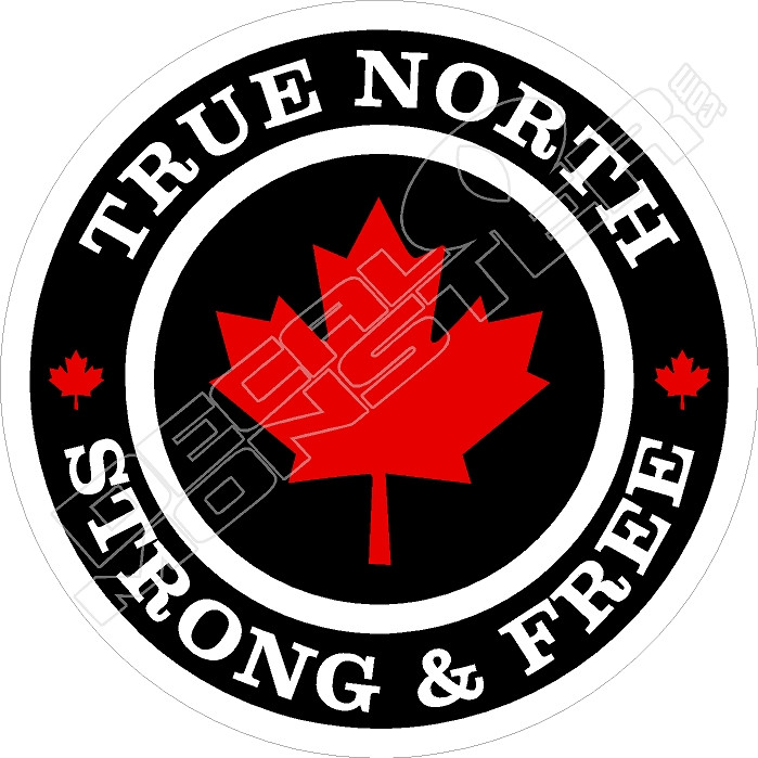 Canada True North Strong and Free Decal Sticker - DecalMonster.com