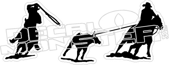Team Ropers 1 - Cowboy Decal - DecalMonster.com