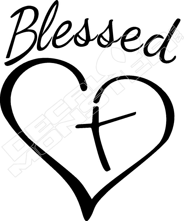 Blessed Heart Cross Decal Sticker - DecalMonster.com