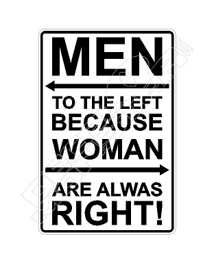 Women To Left Men Right Decal Sticker - DecalMonster.com