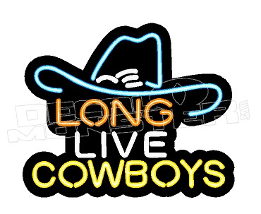 Long Live Cowboys Neon Decal Sticker - DecalMonster.com