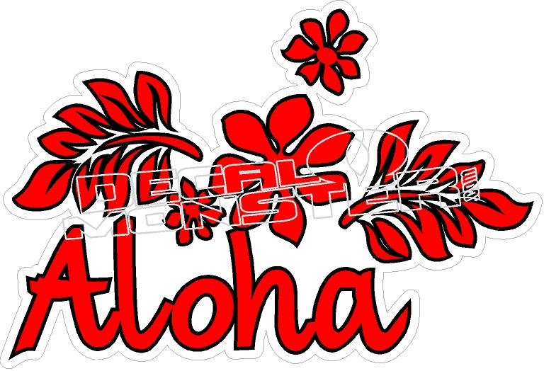Aloha Flowers Decal - DecalMonster.com