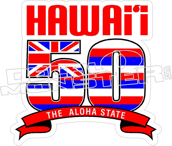 Hawaii 50 The Aloha State Decal - DecalMonster.com