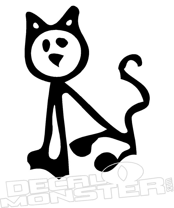 Stick Cat Funny Pet Decal DM - DecalMonster.com