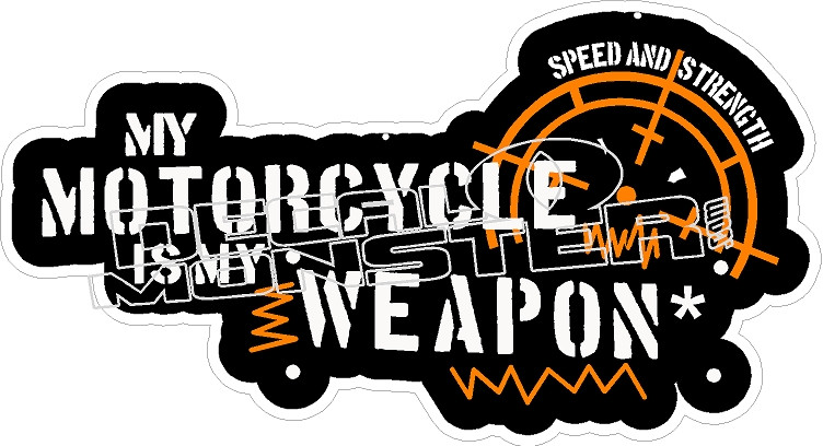 Motorcycle Weapon Decal Sticker - DecalMonster.com