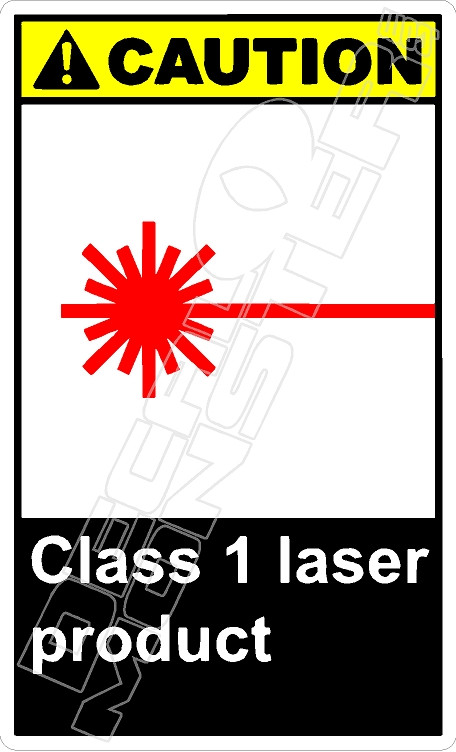 Caution 020V - class 1 laser product - DecalMonster.com