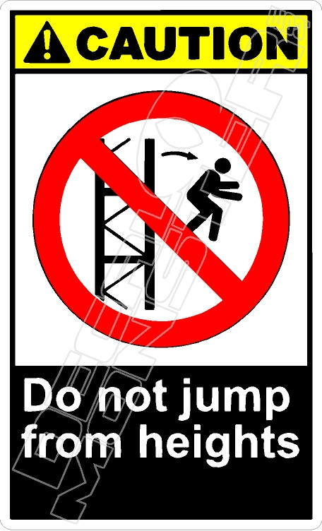 Caution 044V - do not jump from heights - DecalMonster.com