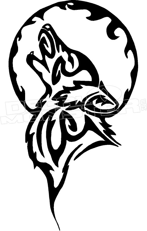 Tribal Wolf Moon 11 Decal Sticker