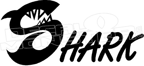 Shark Wording 2 Decal Sticker - DecalMonster.com