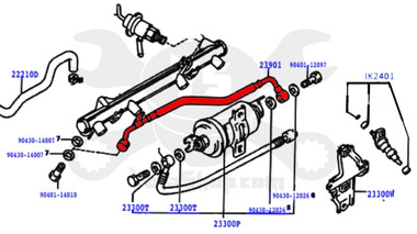 Toyota 22RE Fuel Filter to Fuel Rail Supply Line 23901-35010