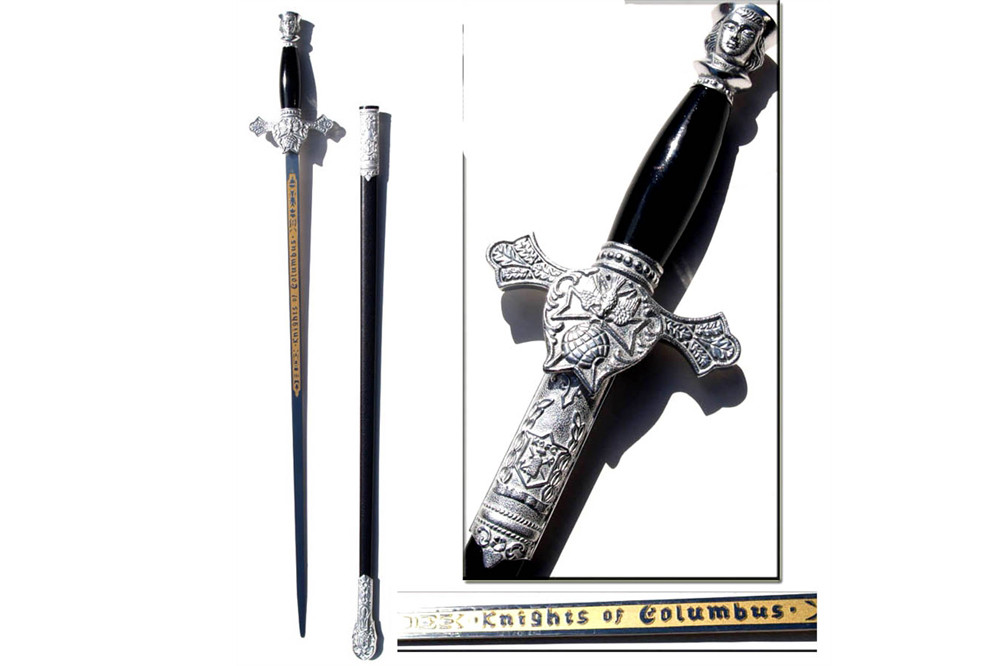 35" Knights of Columbus Sword with Scabbard Chrome