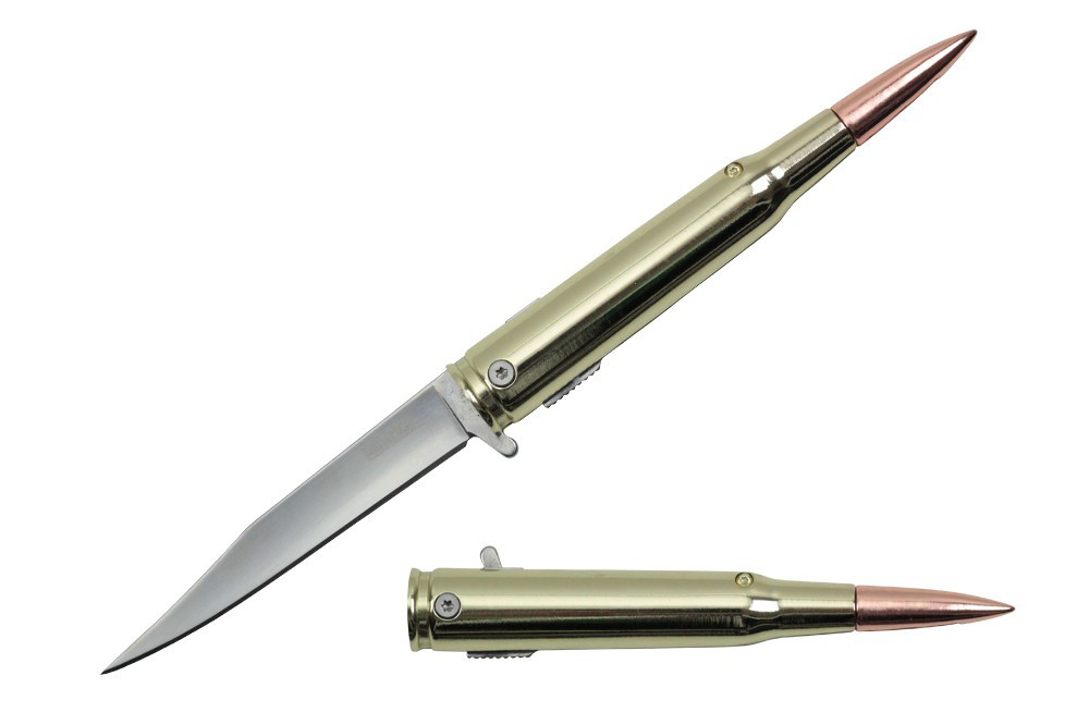 Milspec 50 Caliber Bulllet Knife Gold