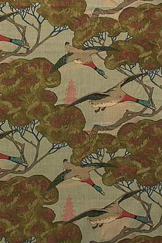 Rustic fabric for cabins | Flying Ducks Pattern In Sky