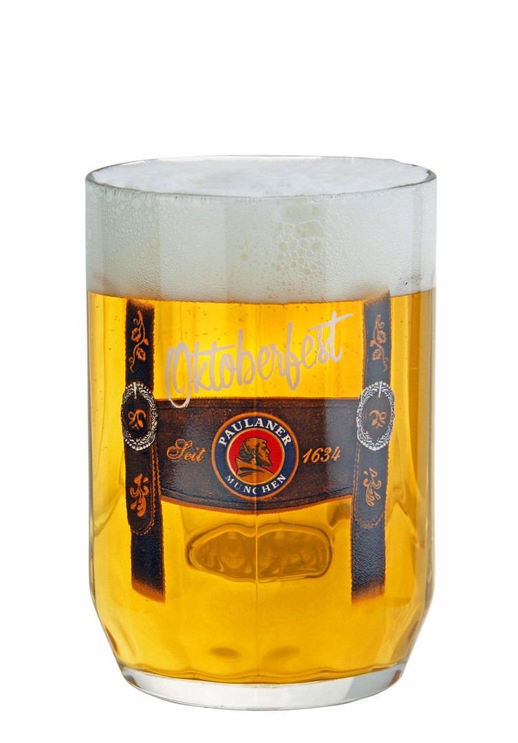Custom Engraved Paulaner Oktoberfest Lederhosen Faceted Glass Beer Mug 05 Liter