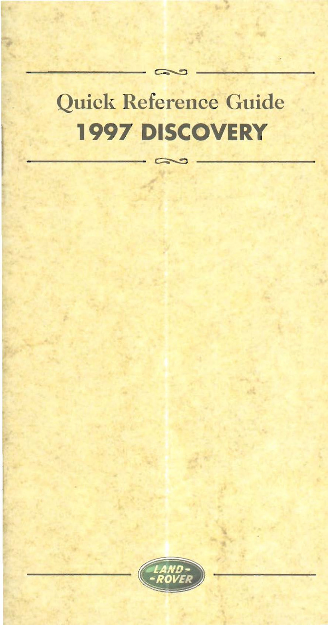 Quick Reference Guide – North America – 1997 (QRG-1997) - Original ...