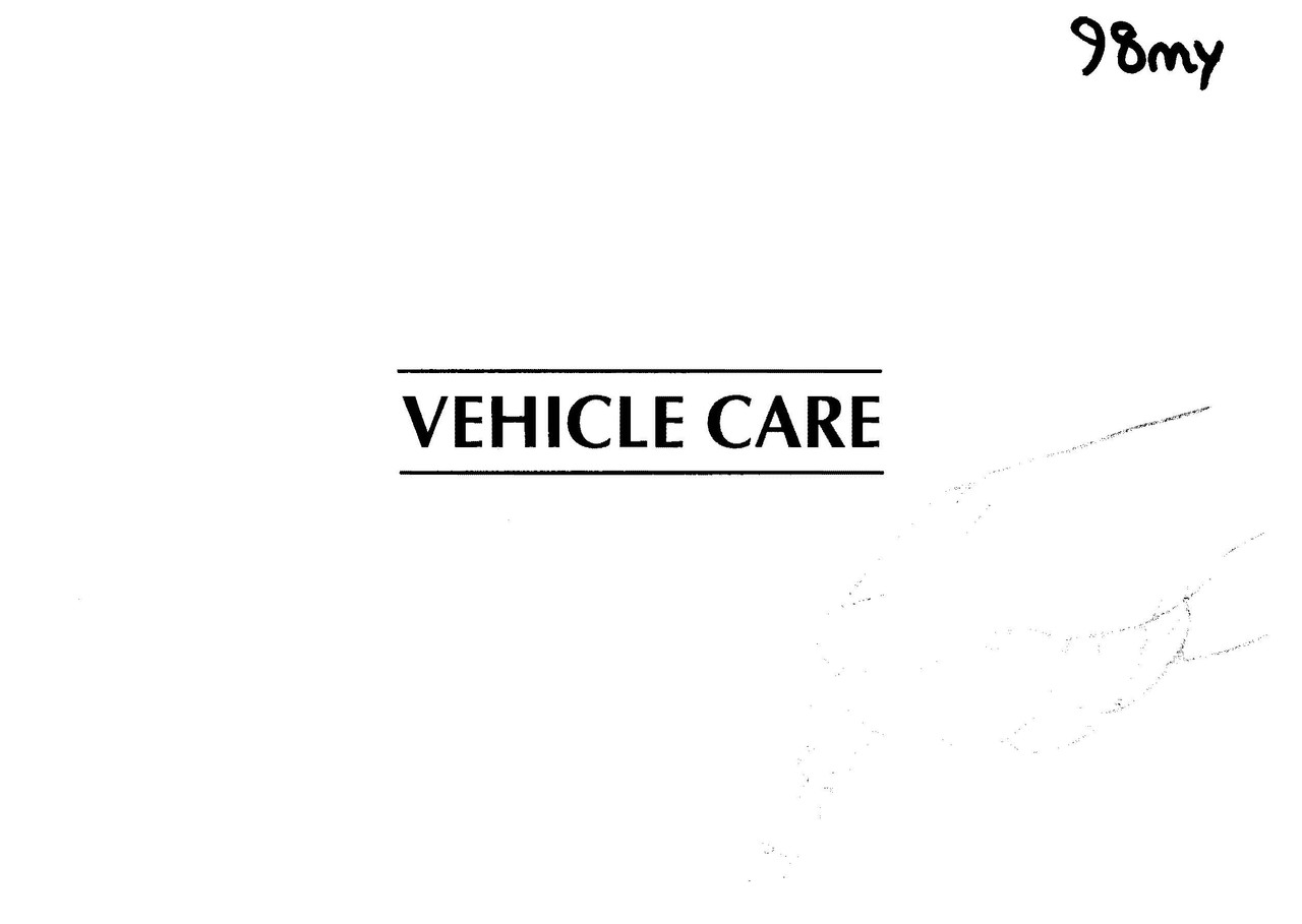 Vehicle Care Handbook - 1997 and 1998 Model Year (JJM-10-16-14-80) - Original Technical ...