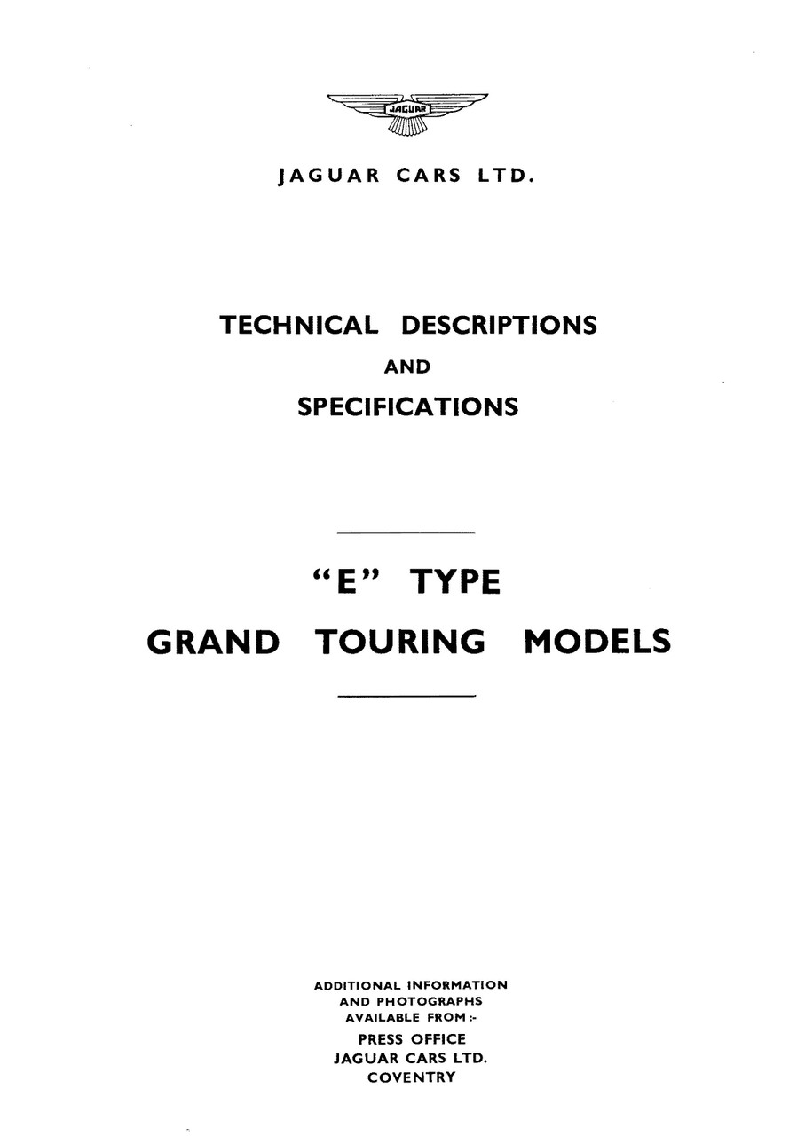 Technical Descriptions & Applications – “E” Type Grand Touring Models (E-Type-Grand-Touring-Mod ...
