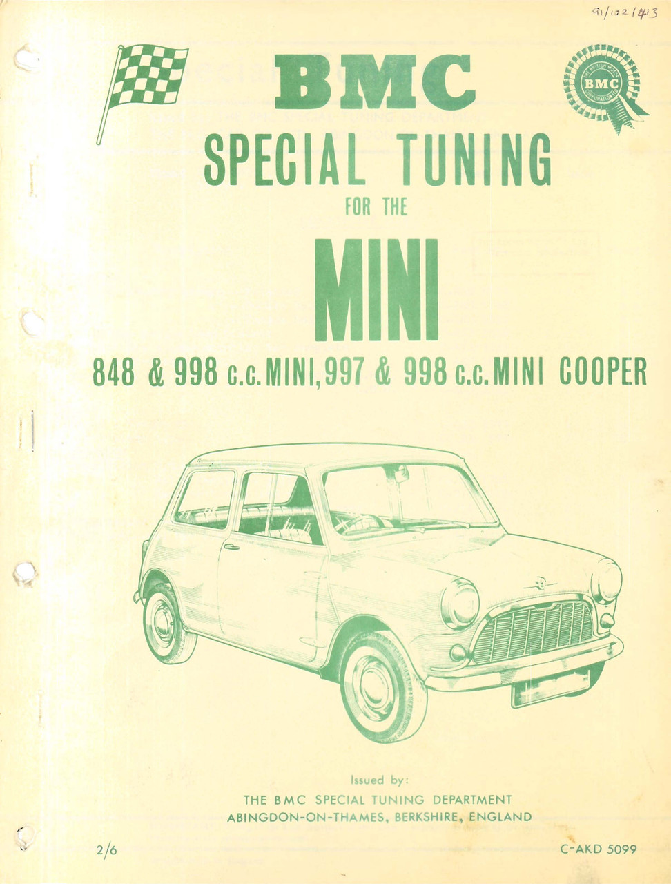 Special Tuning – Mini 848 & 998cc, Mini Cooper 997 & 998cc 1959 to 1970 ...